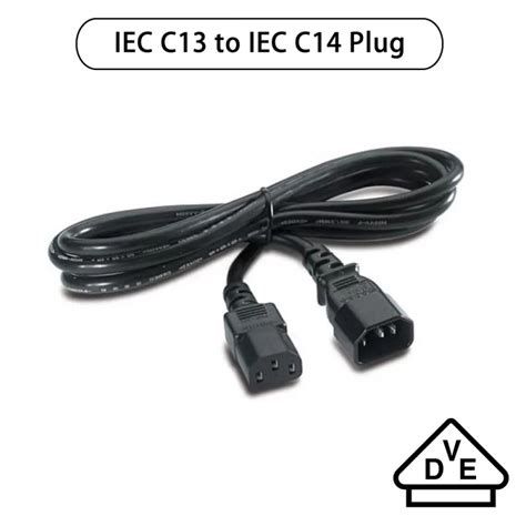 Iec C13 Socket To Iec C14 Plug Power Cord C13 C14 2meter