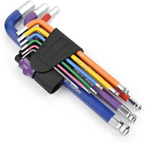 Metric Hex Key Set 9pcs Allen Key Set 15 10mm Anti Slip Long Ball End Hex Wrench Set For