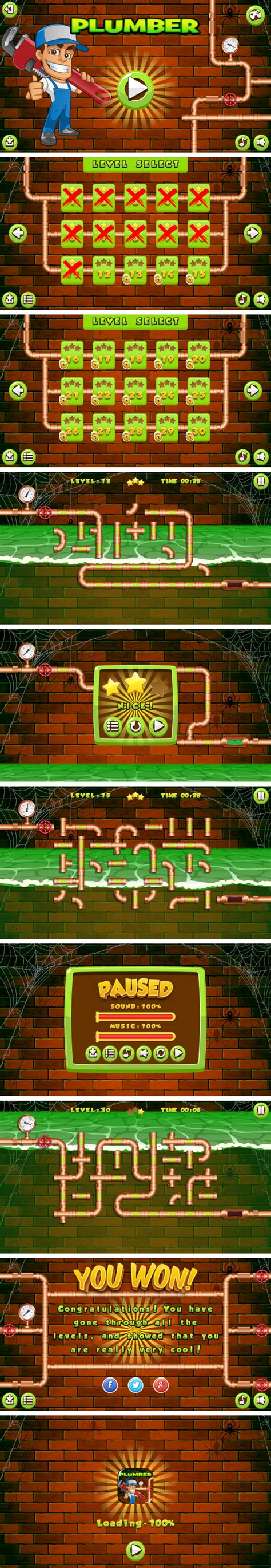 Plumber Html5 Game 30 Levels Mobile Version Construct 3 Construct 2 Capx By Muscle Ss