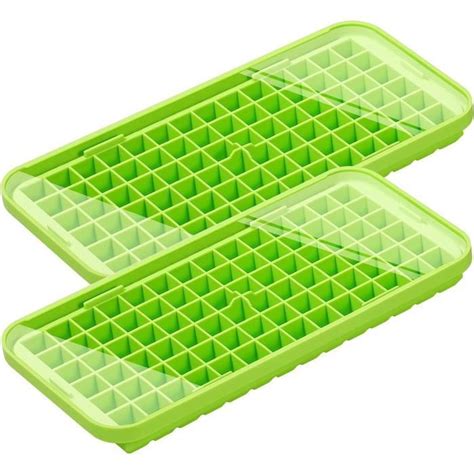 Lot De 2 Mini Bacs à Glaçons Carrés En Silicone Avec Couvercles De 1 5 Cm Pour Bière Cocktails