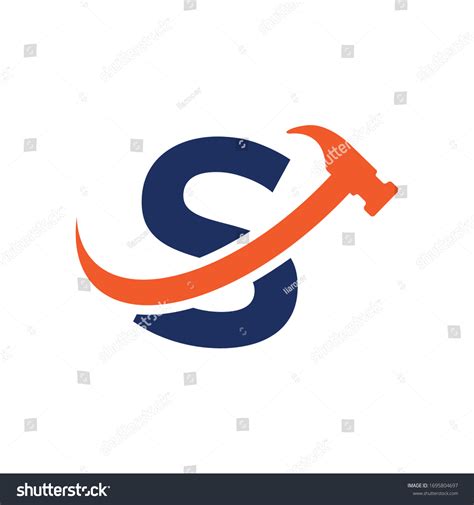Initial Letter S Hammer Logo Swoosh Stock Vector Royalty Free 1695804697