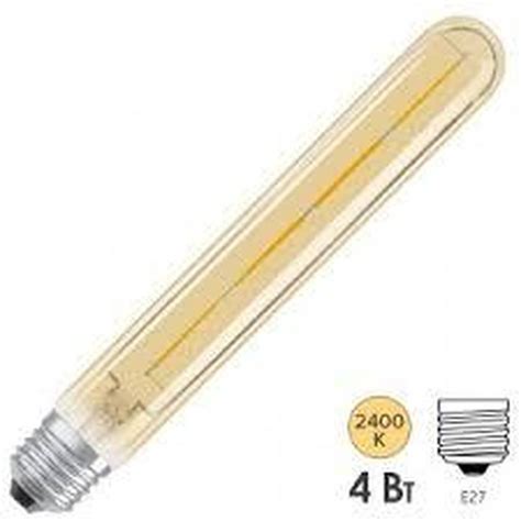 Лампа трубка светодиодная филаментная led t30(125) 4w clear 2700k e27 ...