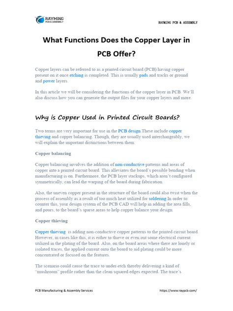 What Functions Does The Copper Layer In Pcb Offer Pdf Printed