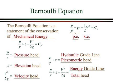 Hydraulic Equation Bernoulli At Cooper Betts Blog
