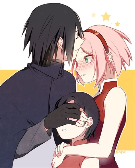 Haruno Sakura Uchiha Sarada Uchiha Sasuke Naruto