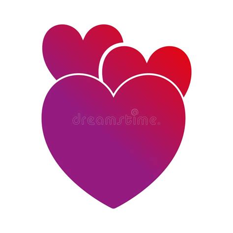 Three Hearts Icon Vector Heart Icon Hearts Icon In Flat Style Vector