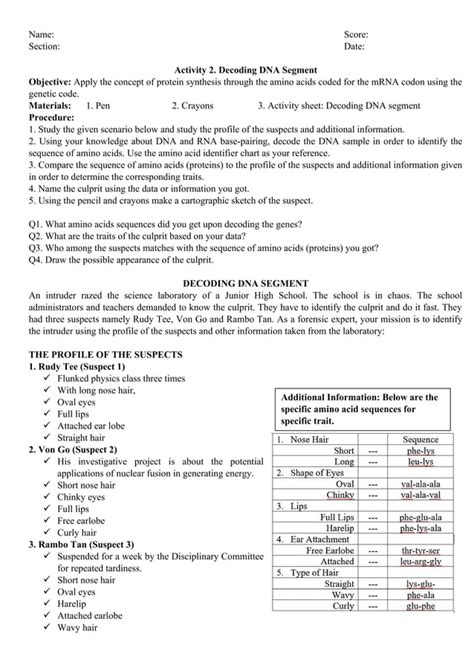 Science 10 Quarter 3 Module 4 Decoding Dna Segmentdocx