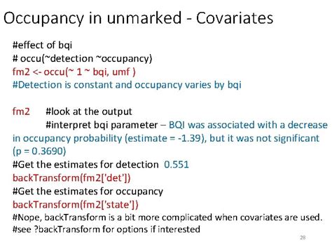 Introduction To Occupancy Models Key To Inclass Exercise