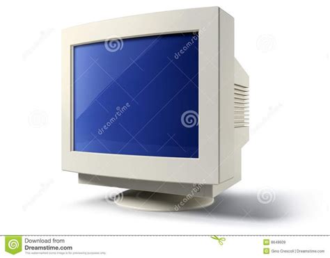 Old Crt Computer Screen 3d Illustration Of An Obsolete Crt Computer
