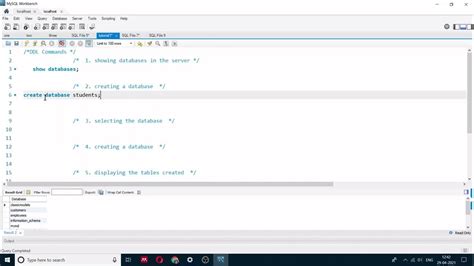 part1 executing ddl commands in mysql workbench youtube
