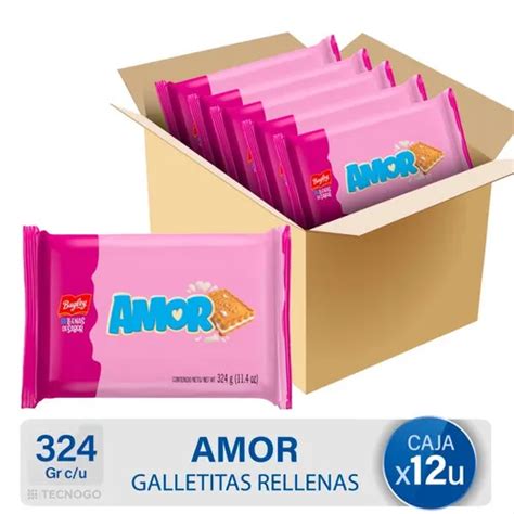Caja Galletitas Amor Rellenas Vainilla Dulces Bagley Tripack Envío Gratis
