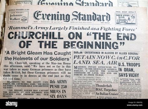 Churchill On The End Of The Beginning Evening Standard Ww2 World War