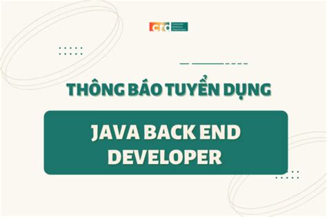 thông báo tuyển dụng vị trí java back end developer mã tin tuyển dụng