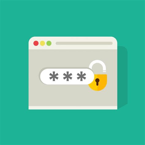 Flat Cartoon Log In Or Sign Icon With Password Field Premium Vector