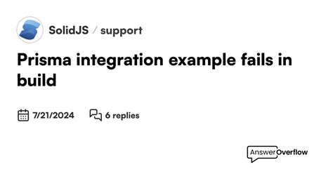 Prisma Integration Example Fails In Build Solidjs