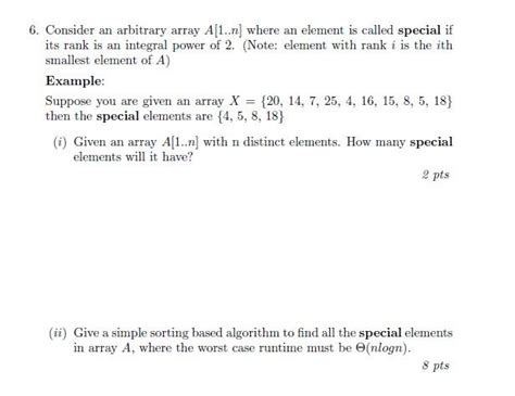 Solved 6 Consider An Arbitrary Array A 1n Where An