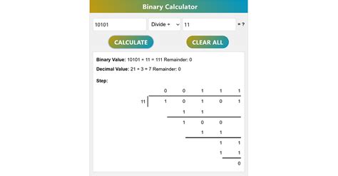 Binary Calculator Moneycalc
