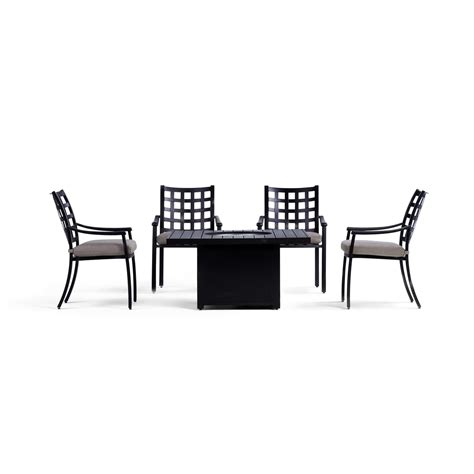 Lily Outdoor Fire Pit Table Set With 4 Fixed Chairs Yardbird