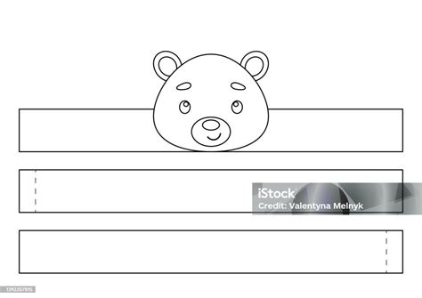 인쇄 가능한 곰 종이 크라운 엔터테인먼트를위한 재미있는 액세서리 Diy는 생일 크리스마스 베이비 샤워를위한 파티 리본 템플릿을