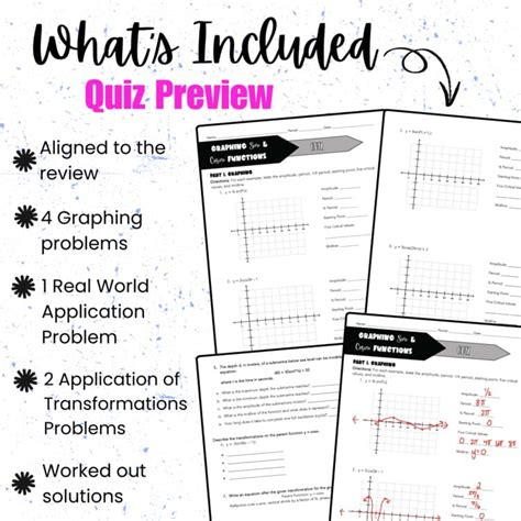 Graphing Sine And Cosine Review Quiz Transformations And Real World Models