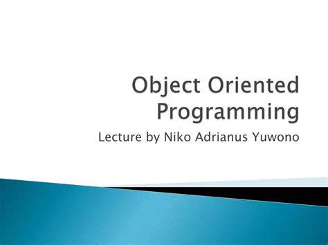 Object Oriented Programming Pptx