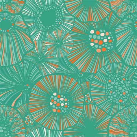 Seamless Background Graphic Circles Hatching Hand Drawing Not Ai