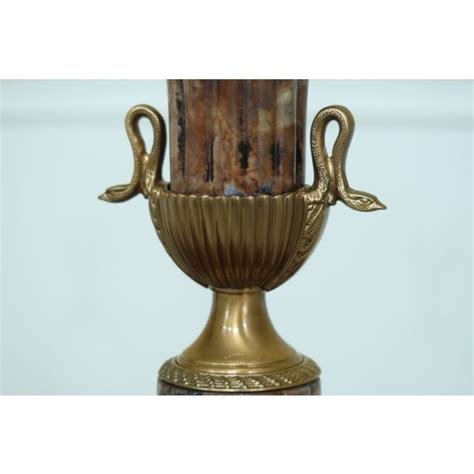 Frederick Cooper Regency Style Brass Soap Stone Urn Lamps A Pair Chairish