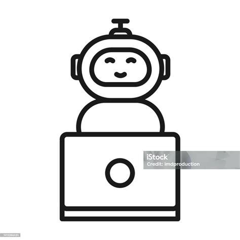chat bot outline icon robot virtual assistant bot vector illustration