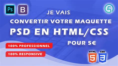je vais convertir votre maquette psd xd ai en html css par fyang18