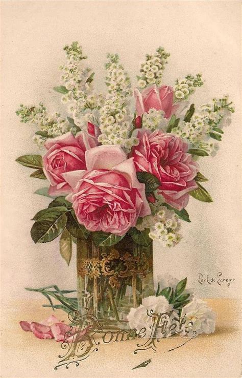 Best Images About Vintage Flower Images On Pinterest Postcards Cabbage Roses And Decoupage