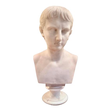 Italian Grand Tour White Marble Bust Of Augustus Caesar Chairish
