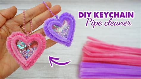 Diy Cute Heart Pipe Cleaner Keychain How To Make A Heart Keychain