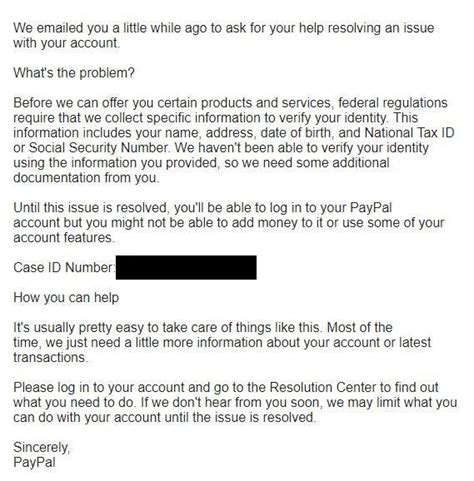 Will Paypal Limit My Account If I Dont Confirm My Identity Paypal