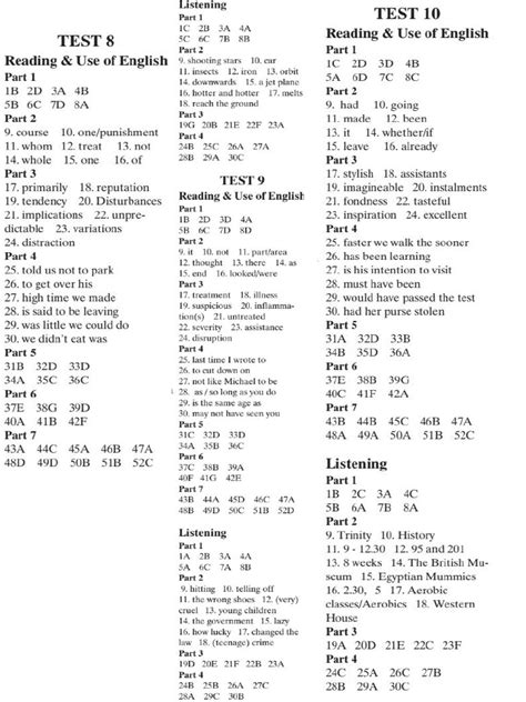 Answer Key Tests 8 10 Pdf