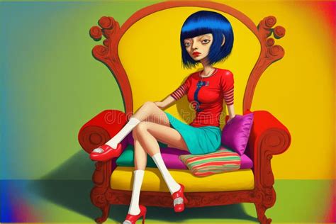 Cute Girl Cartoon Character Created By Generative Ai Stock Illustration Illustration Of