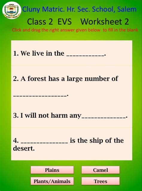 Class Evs Worksheet Worksheet Live Worksheets 56 Off