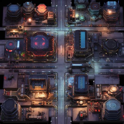 Dnd Map Futuristic City Battlemap Futuristic City Map Design