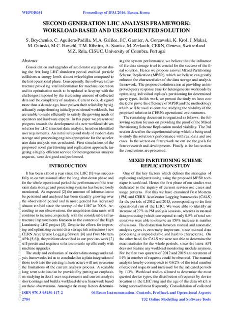 Pdf Second Generation Lhc Analysis Framework Workload Based And User