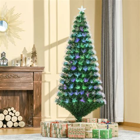 Everglow Fibre Optic Colourful Led Light Pre Lit Green Artificial
