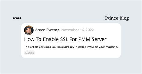 How To Enable Ssl For Pmm Server Ivinco Blog