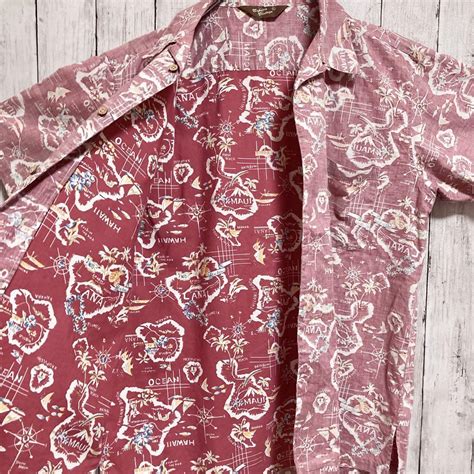 Nepuca Vintage L ハワイアンプリント 半袖アロハシャツ ピンク メルカリ