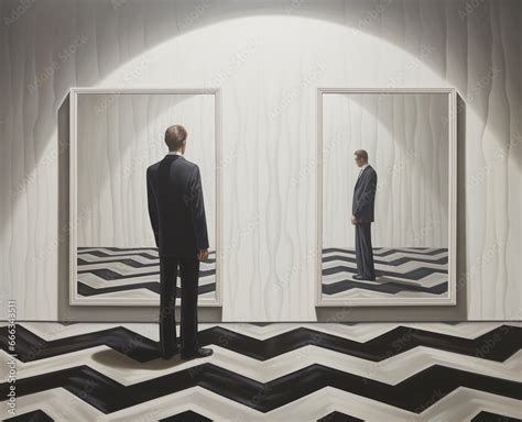 Illustration Of A Man Reflecting Himself In The Mirror Self Examination Spiritual And