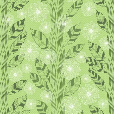 Seamless Pattern With Abstract Flowering Trees Hand Drawn Flora Stock Illustration