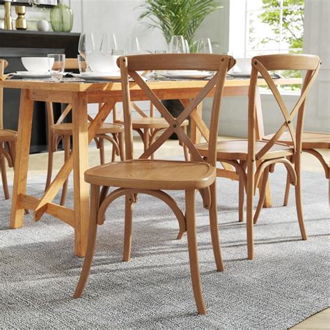 Stackable Wood Cross Back Chair With Cushion Overstock 27085623