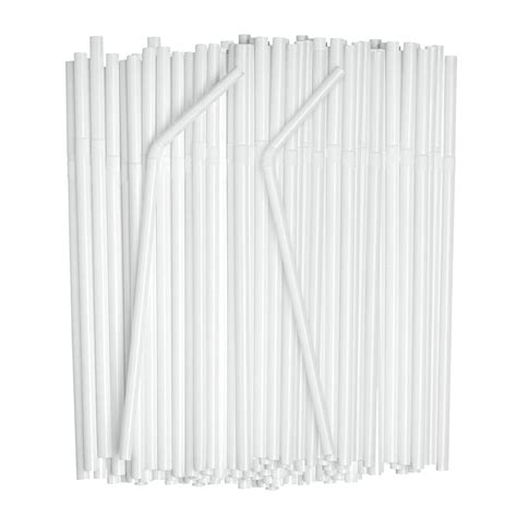 Wovilon Plastic Straws Disposable Straws Individually Packaged White