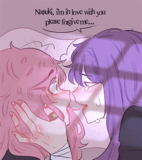 Natsuki And Yuri Doki Doki Literature Club Drawn By Pockiseisont
