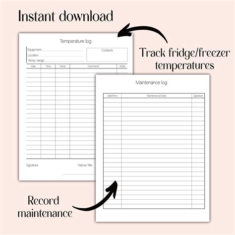 Food Safety Hygiene Record Sheets Kitchen Cleaning Checklist