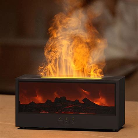 Fireplace Aroma Diffuser Essential Oil Diffuser 7 Colors Fireplace Fire Flame