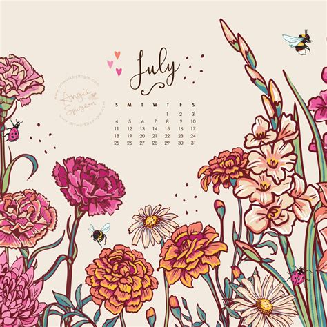 July Birth Flowers Angie Spurgeon Illustrator And Surface