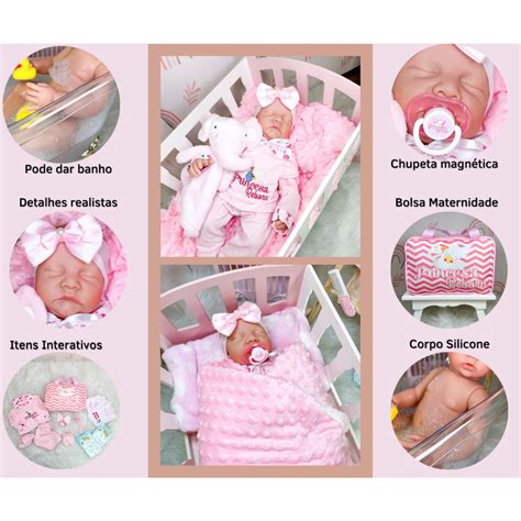 Bebê Reborn Realista Boneca Barata Corpo De Silicone Completa Bolsa Shopee Brasil